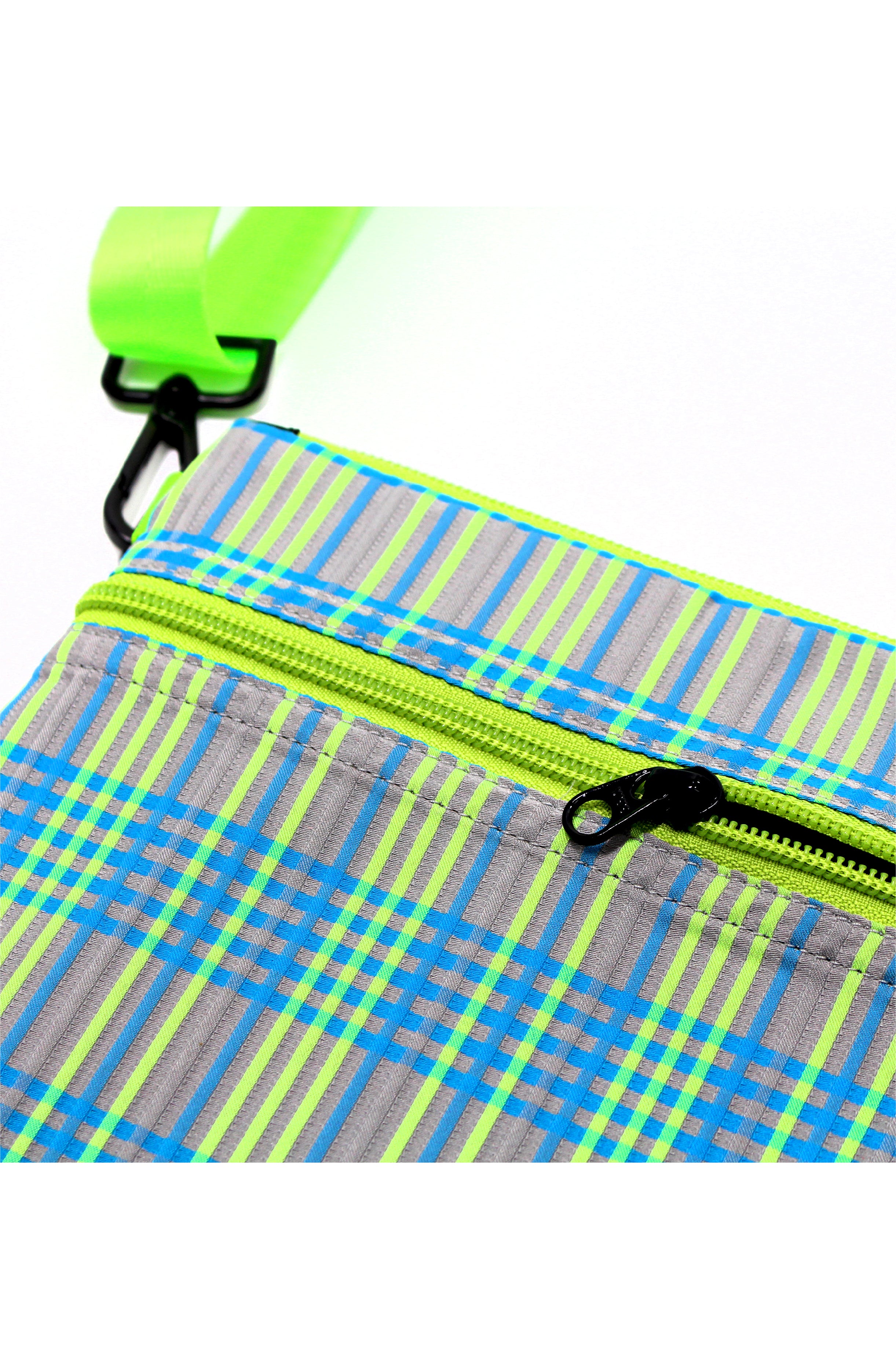 ELEPH ORIGAMI CROSSBODY PLEAT MULTI CHECK : Grey / Blue / Lime – Eleph ...