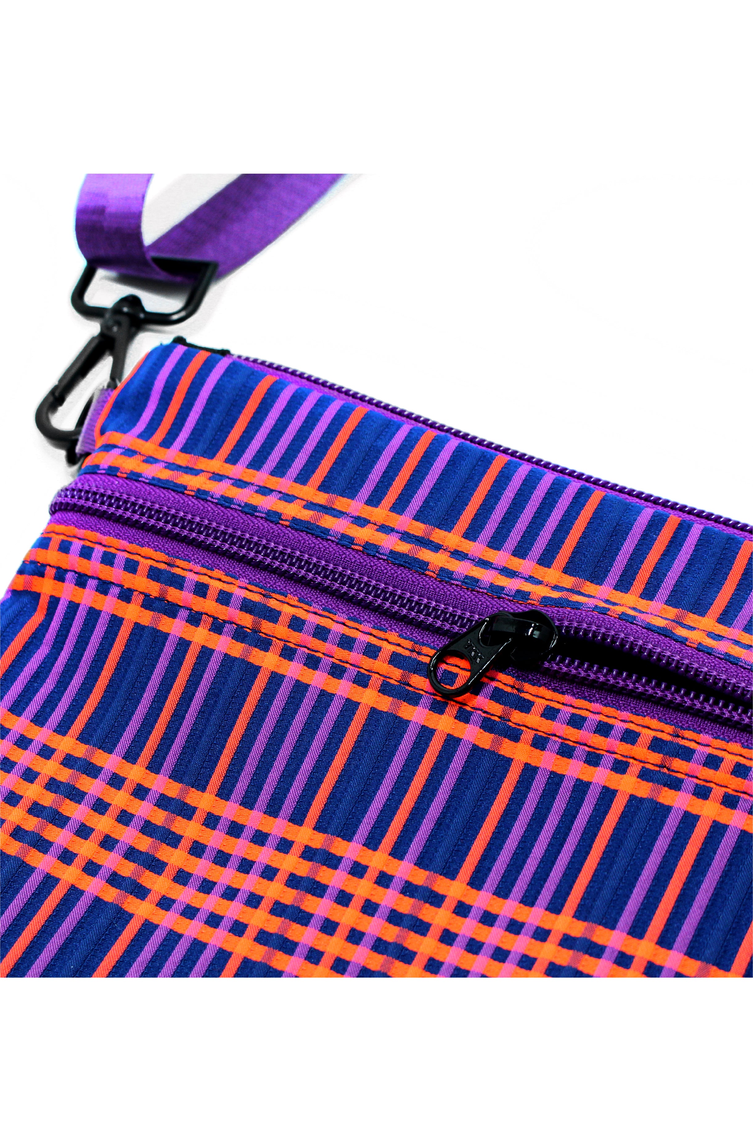 ELEPH ORIGAMI CROSSBODY PLEAT MULTI CHECK : Navy / Purple / Orange ...