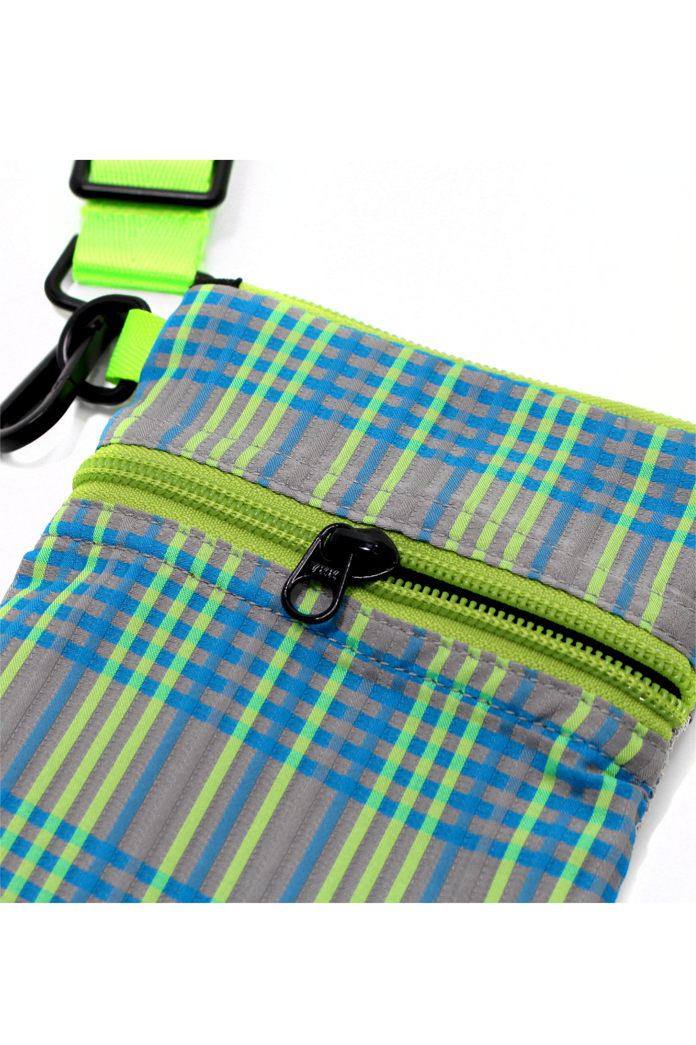 ELEPH ORIGAMI MOBILE BAG PLEAT MULTI CHECK : Grey / Blue / Lime – Eleph ...
